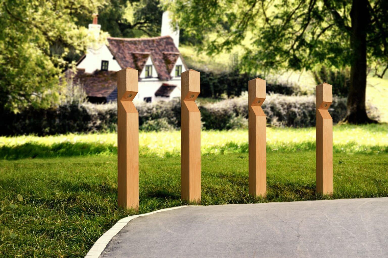 Oak LED Bollards - ctimber.co.uk