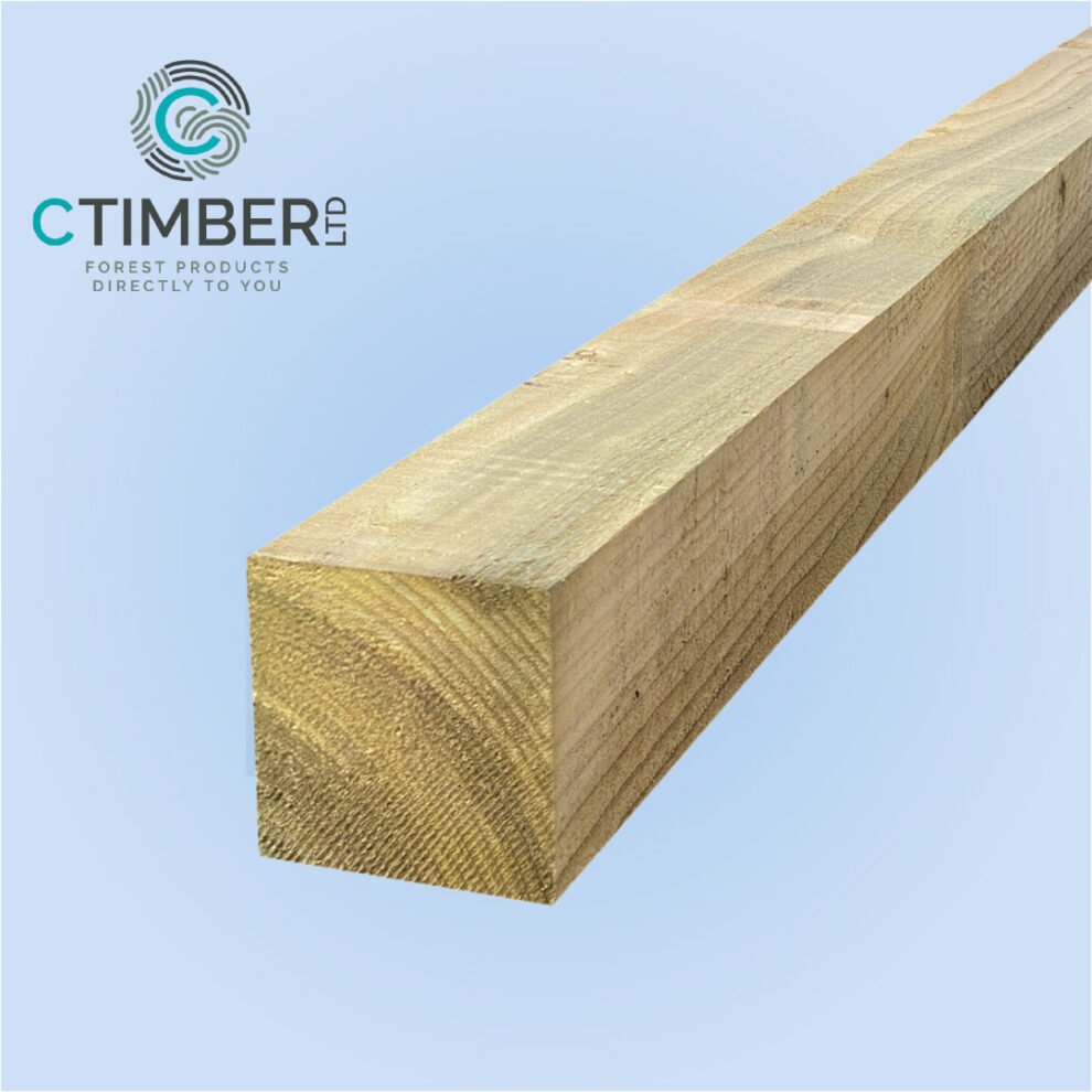 150 x 150mm Treated Softwood Fence Post (6" x 6") (F) - ctimber.co.uk